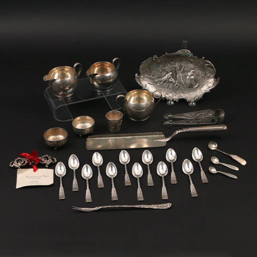 (26pc) Silver & Other Flatware & Holloware