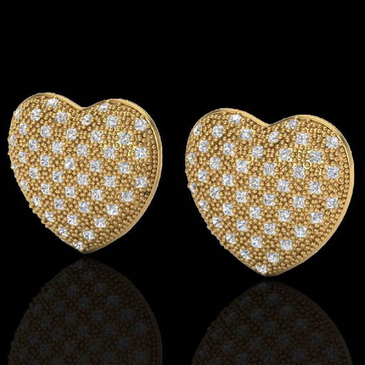 1.50 Ctw Designer Micro Pave Vs/si Diamond Heart