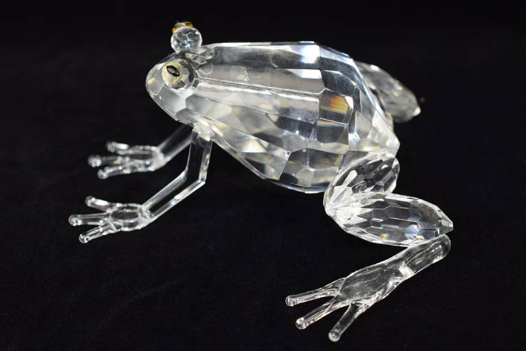 Crystal Frog Art Glass Figurine