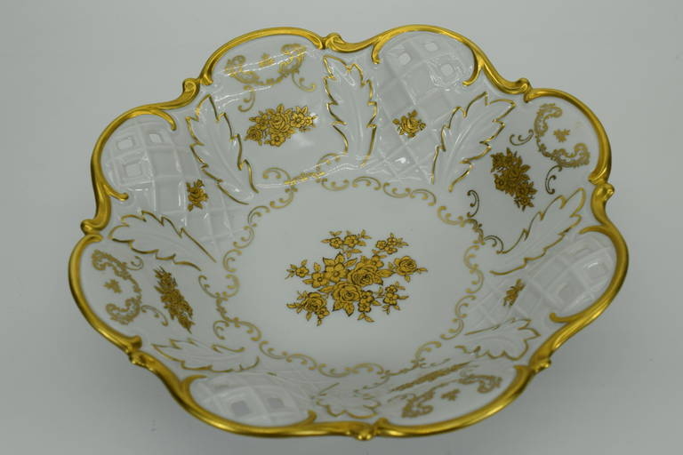 Reichenbach Porcelain Gold Gilt Pedestal Bowl