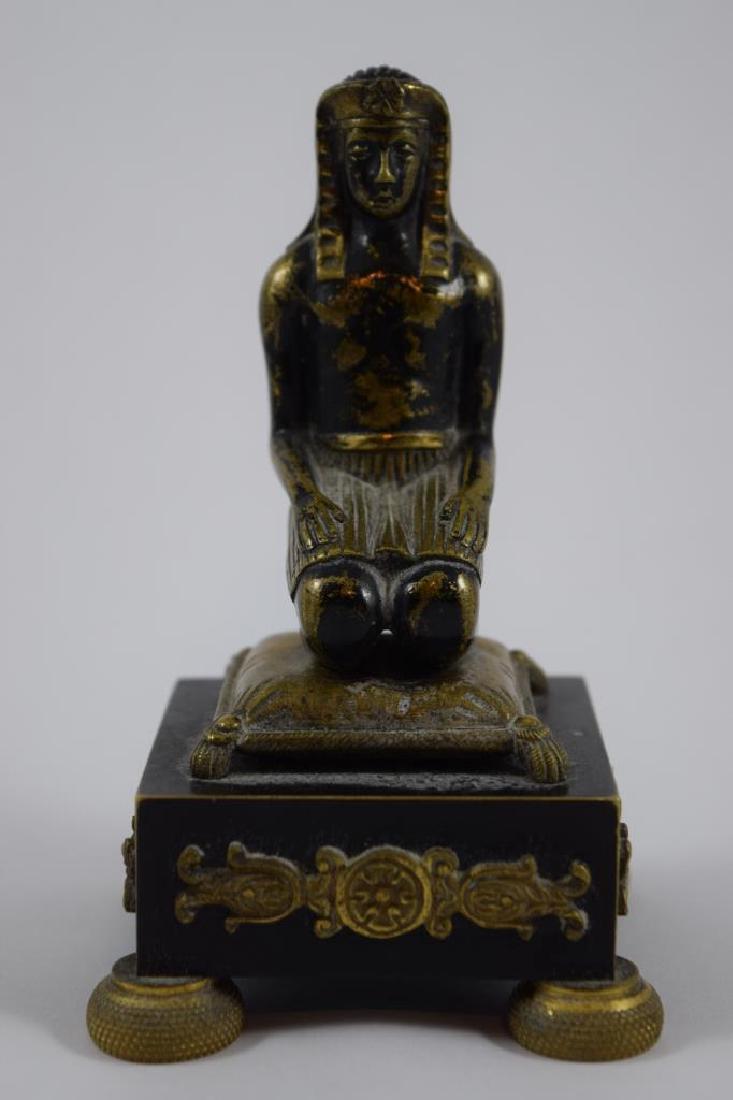 EGYPTIAN PHARAOH KNEELING PRAYING BRONZE