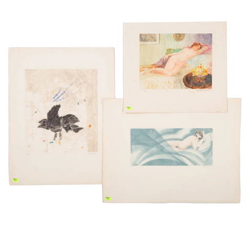 Three Assorted Unframed Artworks