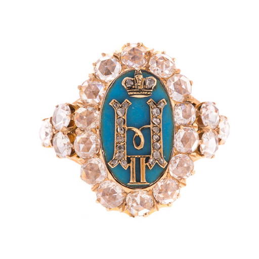 A Rare Czar Nicholas Ii Imperial Monogram Ring