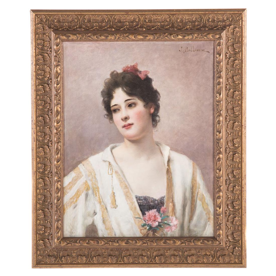 Jules Ballavoine. Portrait Of A Beauty, Oil