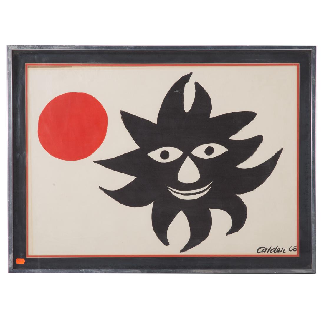 Alexander Calder. "red Moon, Black Sun," Litho