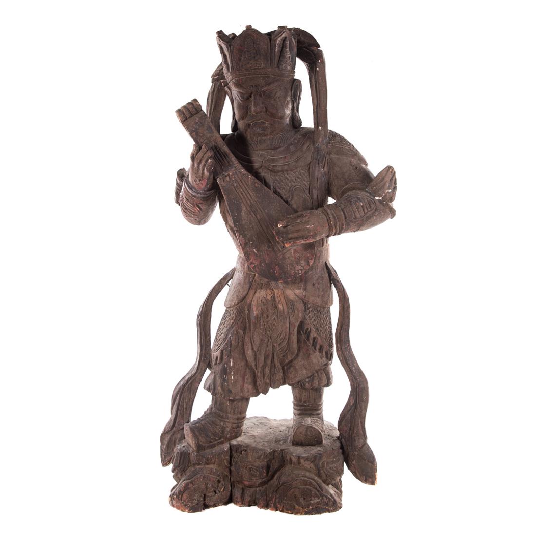 Pair of Wood Nio Guardian Figures, Japan, 19th century,