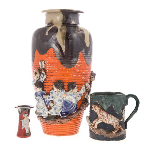 Three Japanese Sumida Pottery Articles