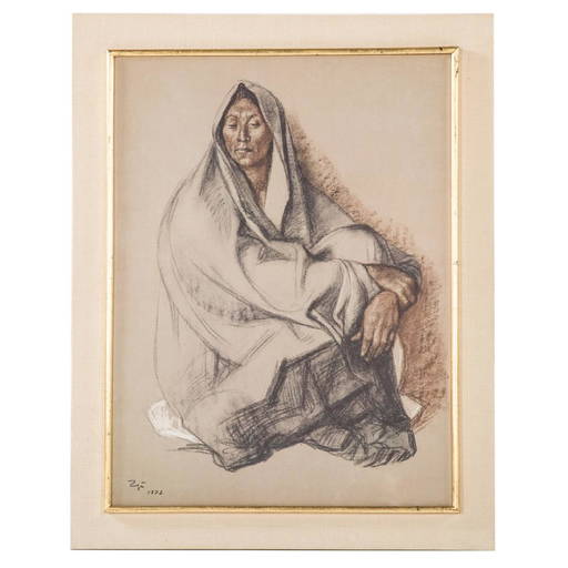 Francisco Zuniga. "seated Woman With Shawl," Litho