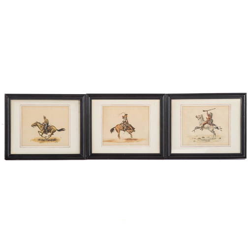 Three Framed Theodore B. Pitman Watercolors
