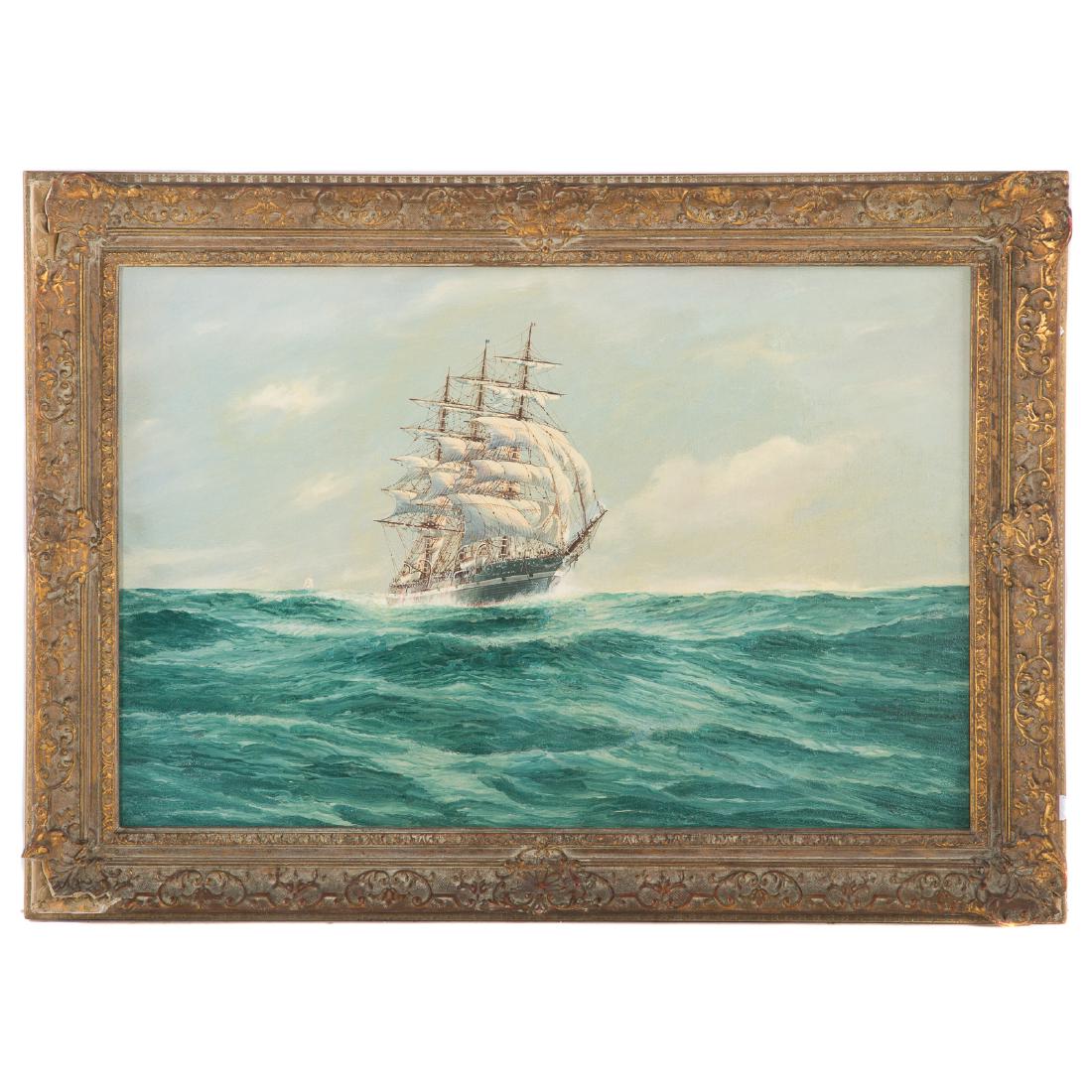 Jay Arnold. Ship Portrait Of The Ann Mckim, Oil