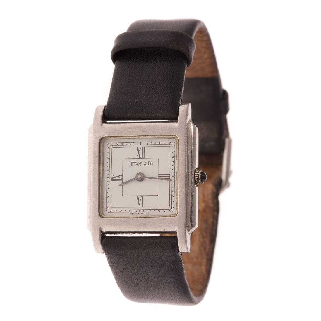 A Ladies Tiffany & Co. Tank Watch In Stainless