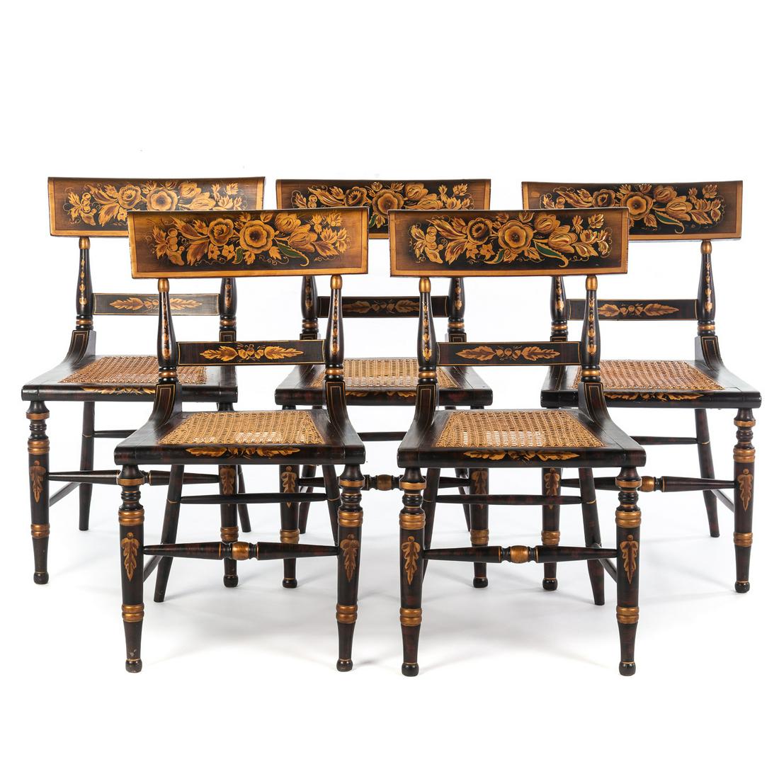 Five American Classical Fancy Painted Side Chairs - Feb 08, 2020 | Alex ...