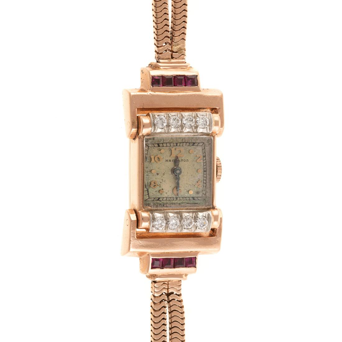 A Ladies Retro Hamilton Rose Gold Watch - Mar 12, 2020 | Alex Cooper in MD