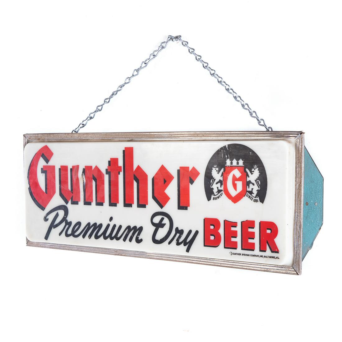 Gunther Beer Illuminated Bar Advertising Sign - Oct 03, 2020 | Alex ...