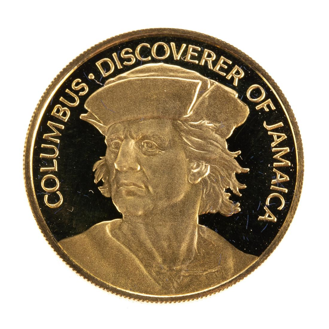 1975 Jamaican Columbus Proof Gold Coin