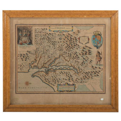Hondius, Map of Virginia, After John Smith, Framed (#0828) on Sep 29 ...