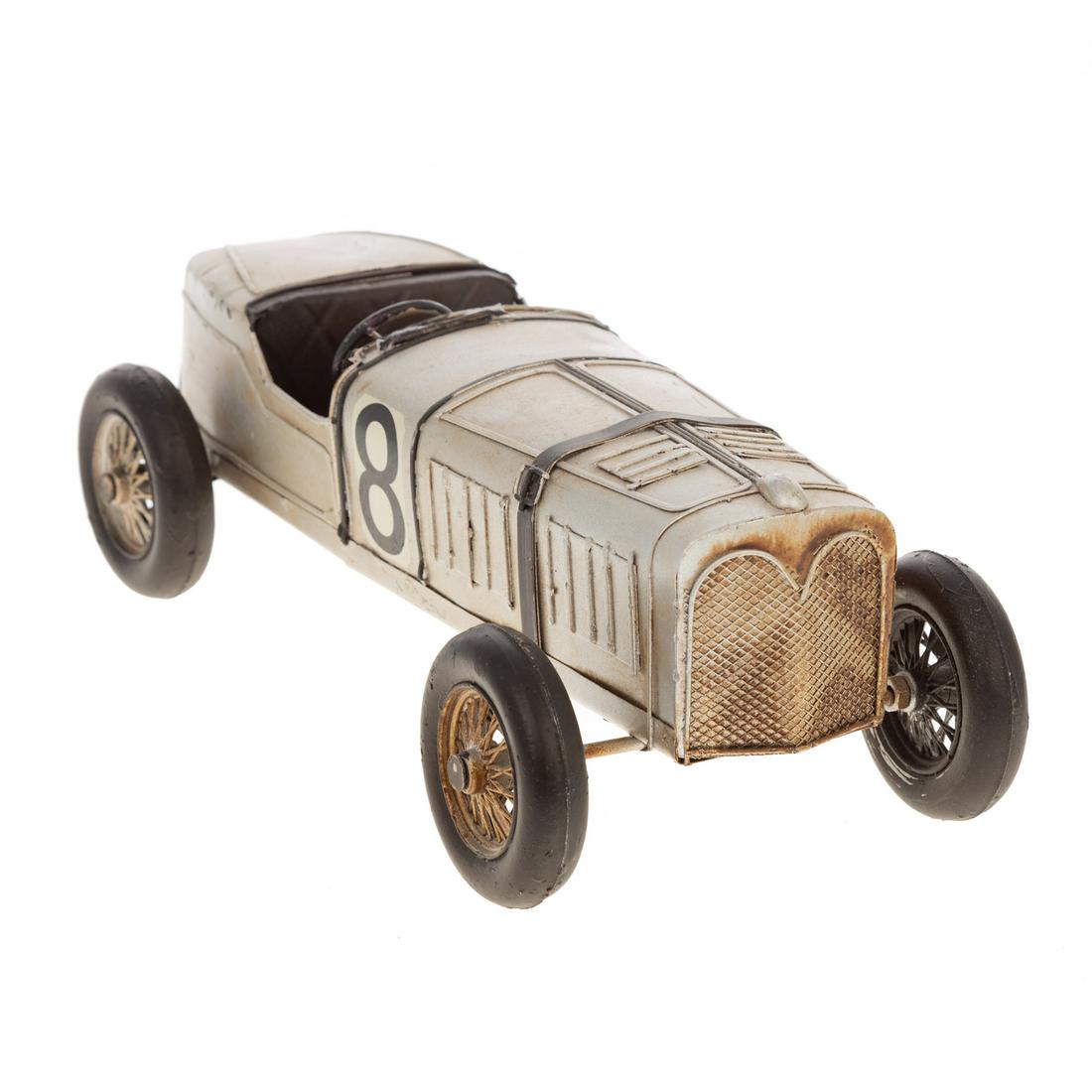 Painted Metal Model Of Early Racing Car