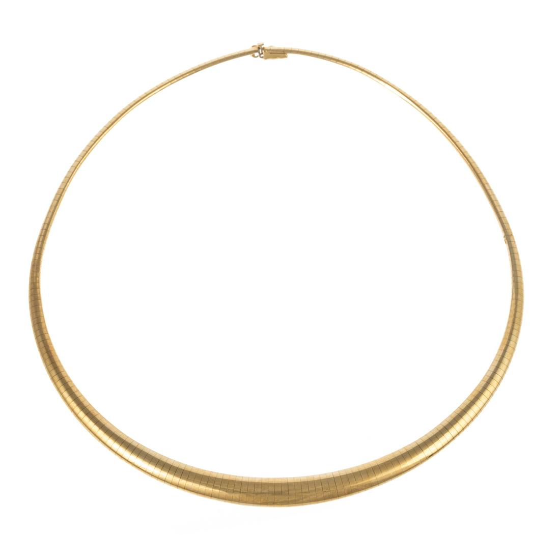 An Omega Necklace In 14k Yellow Gold