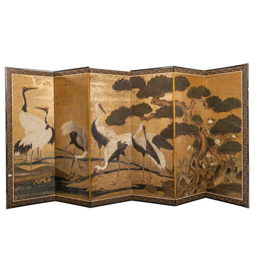 Japanese Six Panel Folding Screen