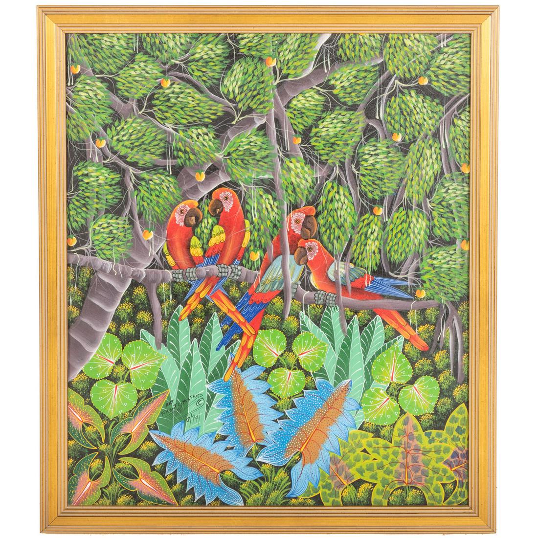 Mathieu Frantz. Parrots, Oil Auction