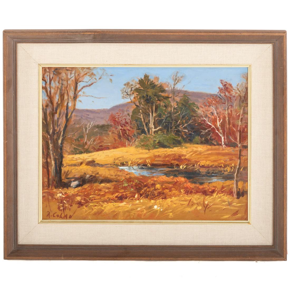 Rudolf "rudy" Colao. "landscape With Stream," Oil Auction