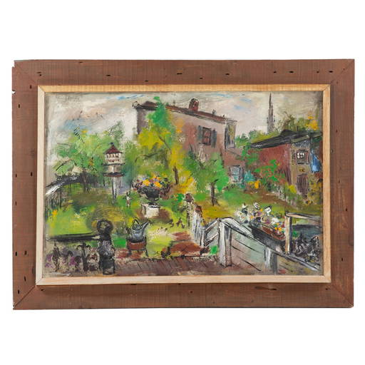 Edward Rosenfeld. Backyard Tyson Street, Oil