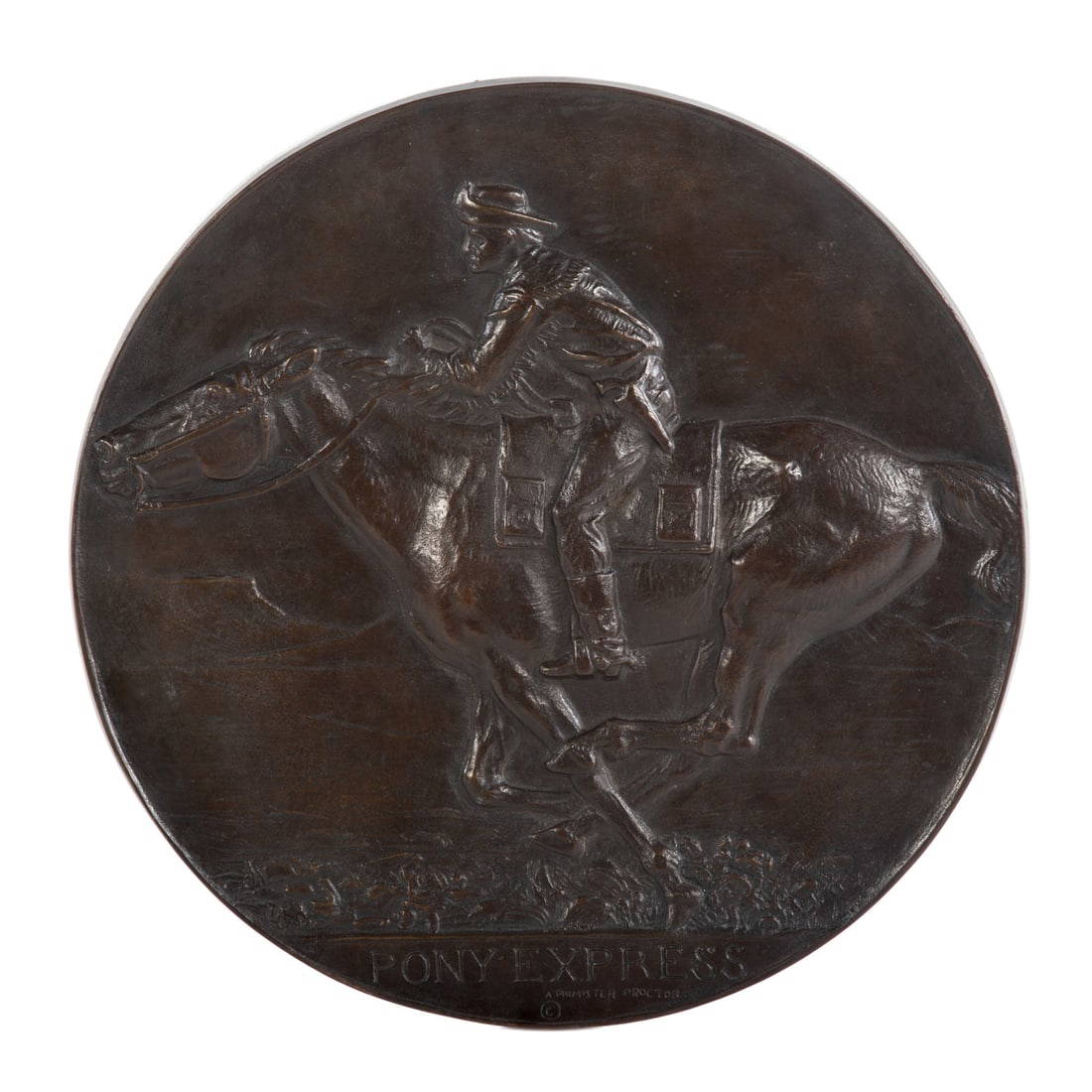 A. P. Proctor Pony Express Bronze Plaque Auction