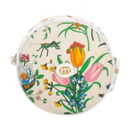A Vintage Gucci Floral Insects Canteen Crossbody