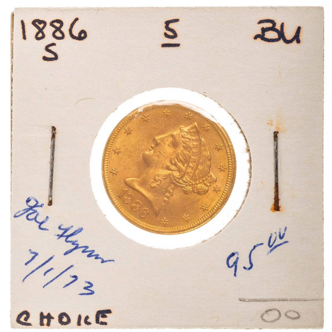 1886-s $5 Liberty Gold Half Eagle, Ms61 Auction