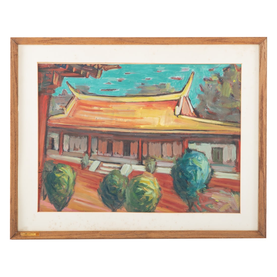 Tseng Ying Pang. "a Temple," Oil Auction
