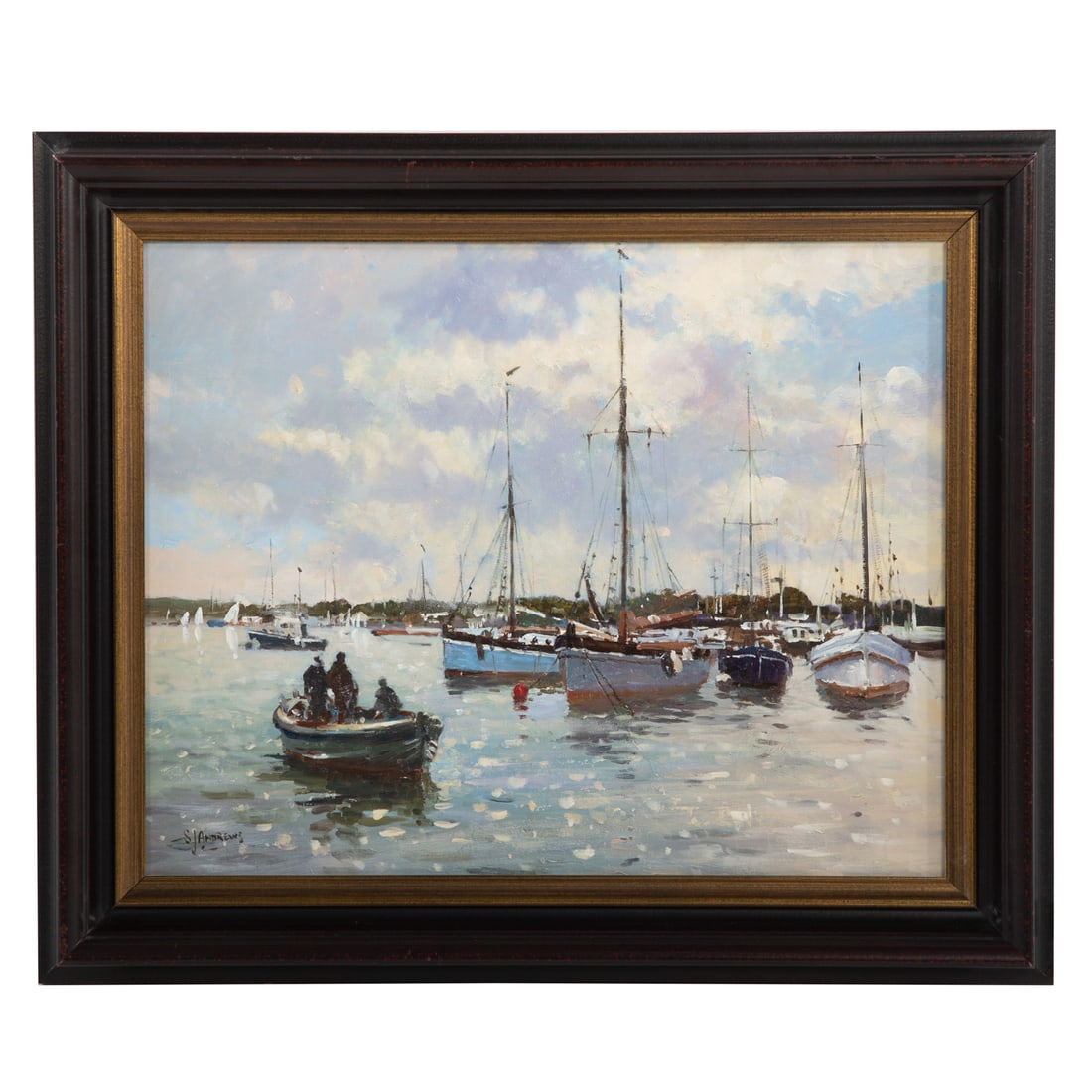 Stanley Andrews. "coming Ashore," Oil Auction