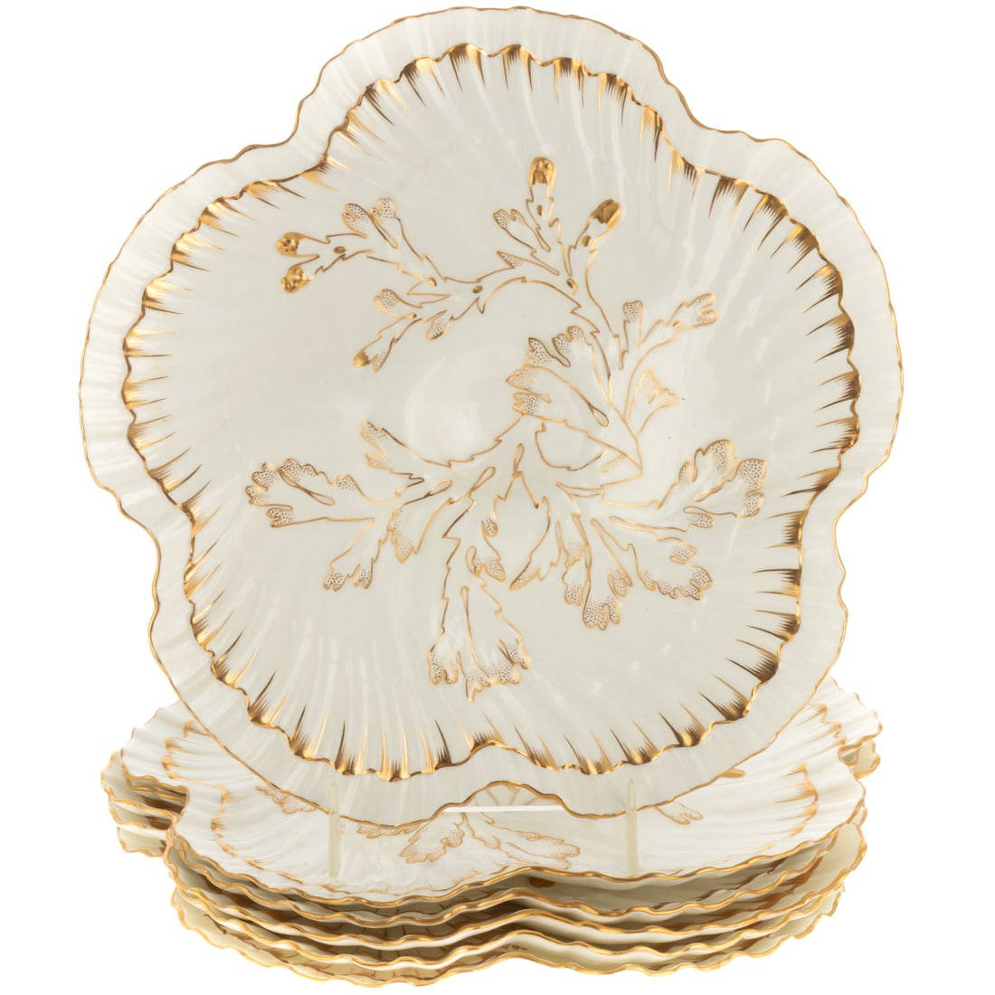 Six Brownfields China Oyster Plates For Tiffany Auction