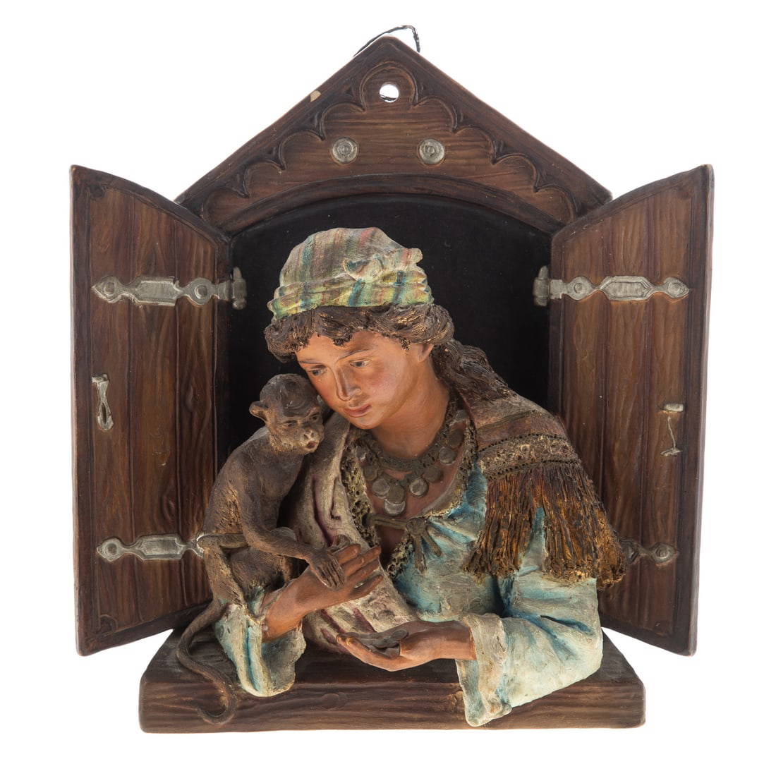 Austrian Painted Pottery Gypsy Plaque Auction