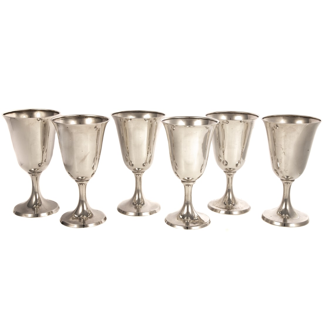 Six International Sterling Goblets Auction