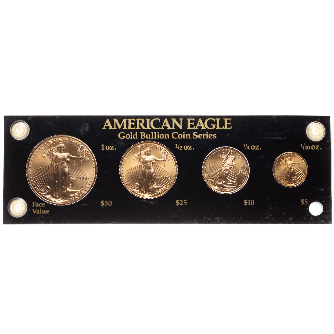 Year 2000 Four-piece Gold Eagle Set In Capital Holder Auction