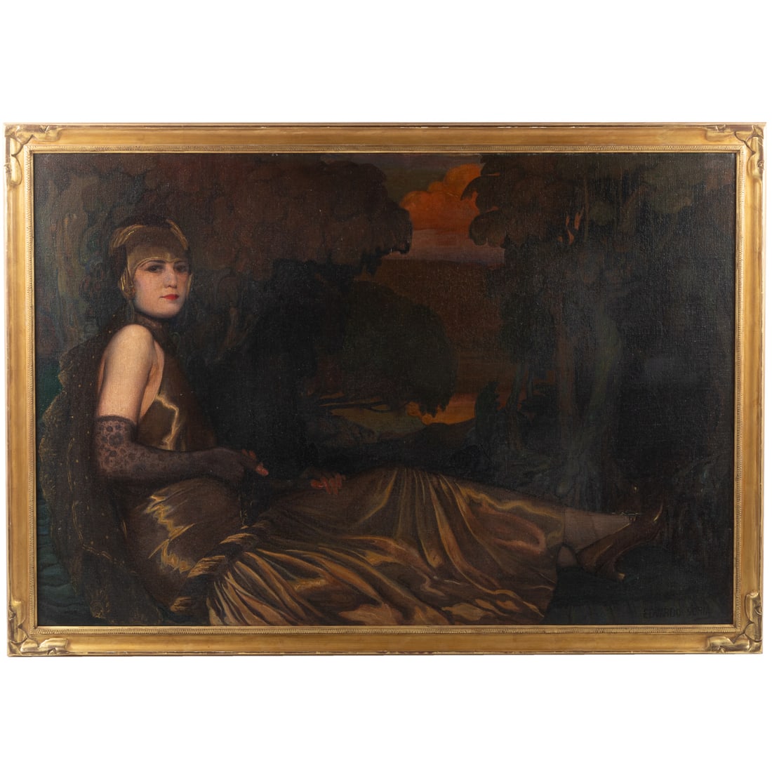 Eduardo Soria. Portrait Of An Elegant Woman, Oil Auction