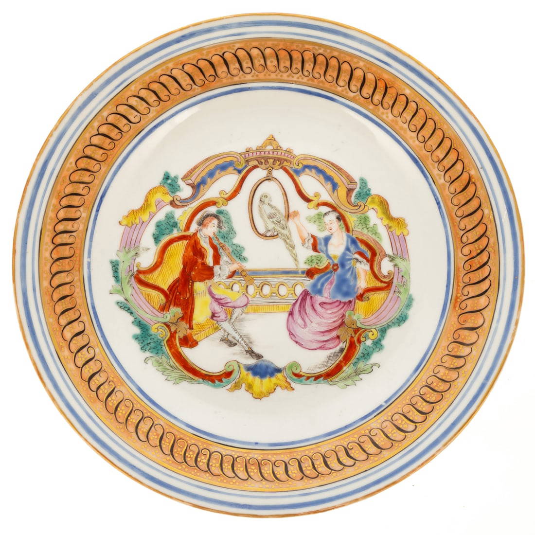 Fine Polychrome European Musical Subject Plate Auction
