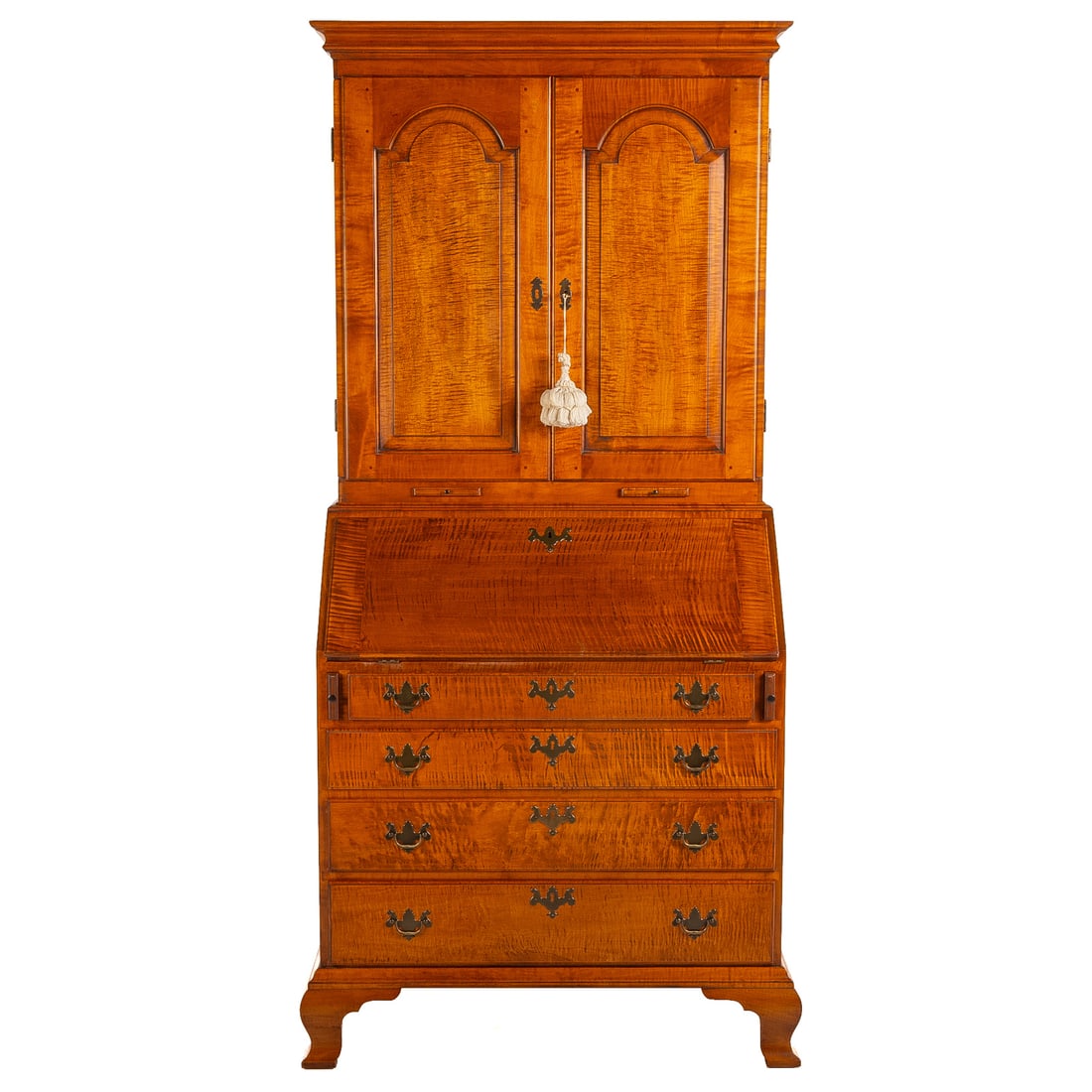 Eldred Wheeler Tiger Maple Secretary Bookcase Auction