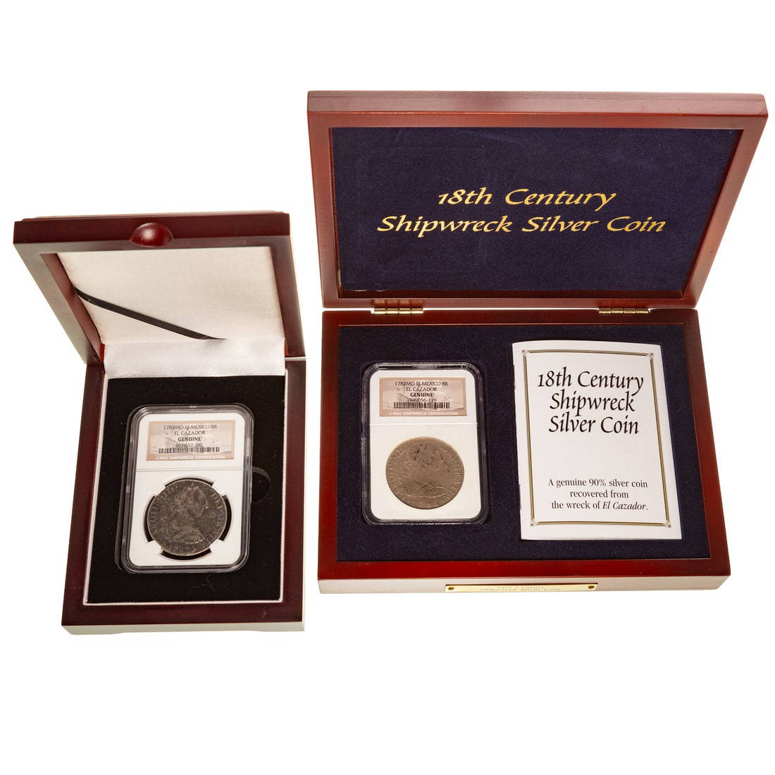 Two 8 Real Shipwreck Coins From The El Cazador Auction