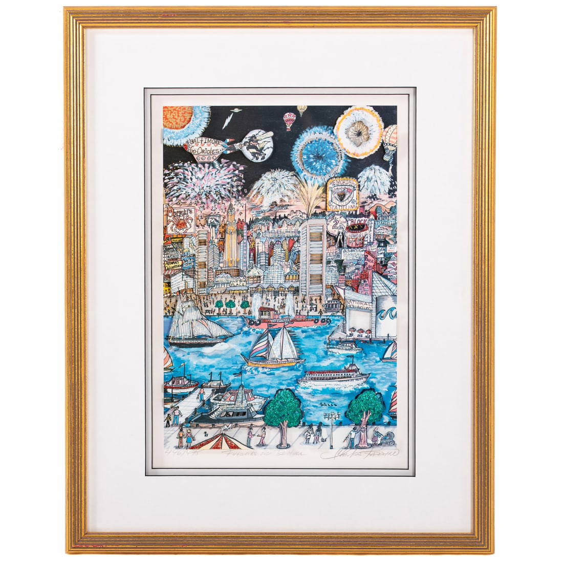 Charles Fazzino. "fireworks Over Baltimore," Serigraph Auction