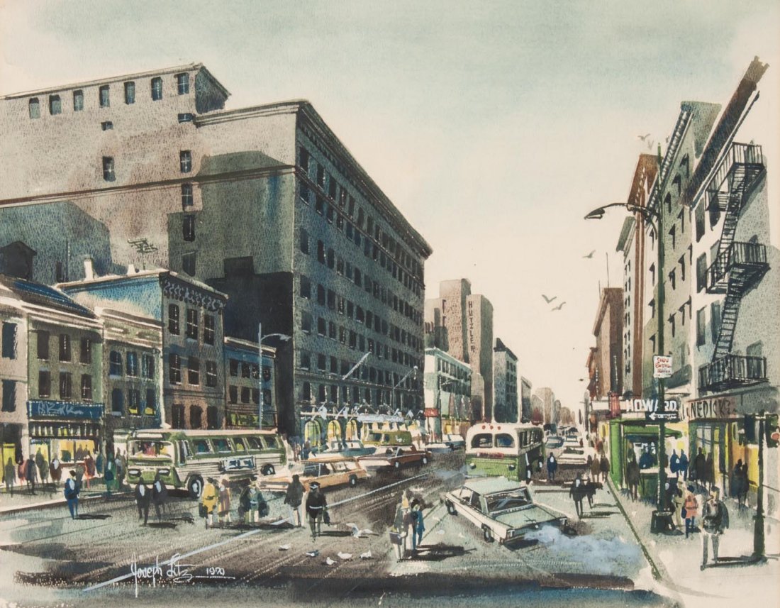 Joseph Litz. Howard Street, Baltimore, watercolor - Apr 13, 2014 | Alex ...