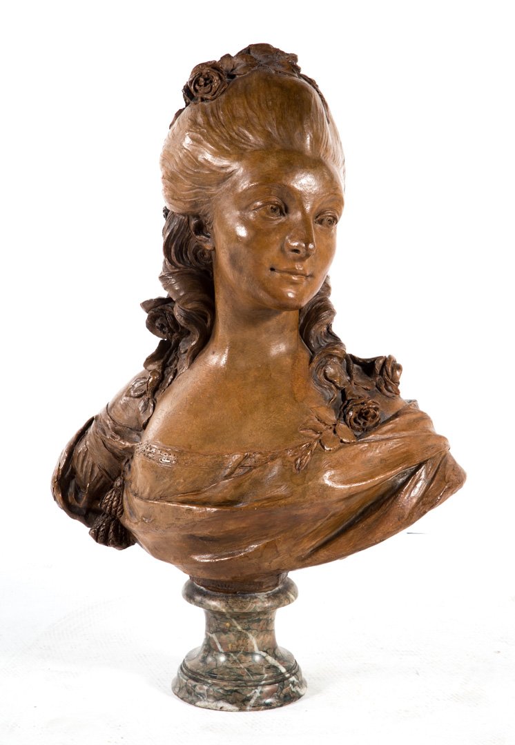 Rococo Style Composite Bust Of 18th Century Maiden