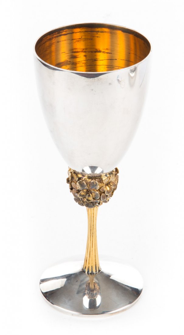 Stuart Devlin sterling & silver- gilt wine goblet