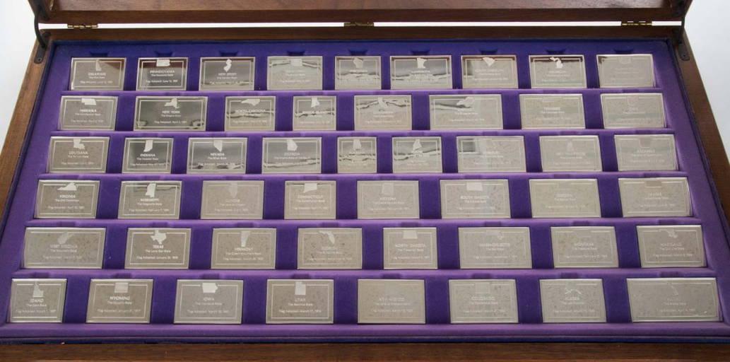 Franklin Mint "flags Of The States" Silver Ingots