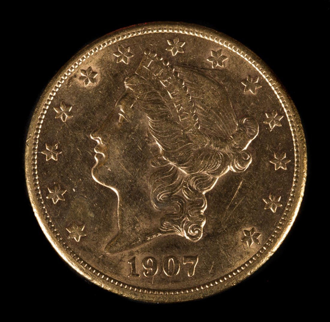 [us] 1907 S Coronet $20 Gold Double Eagle Ty.3
