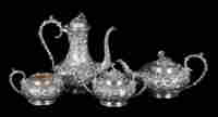 Kirk "Repousse" sterling silver coffee & tea set - Dec 10, 2015 | Alex ...