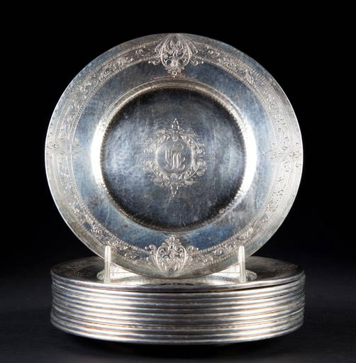 Set Of 12 Schofield Sterling Bread & Butter Plates