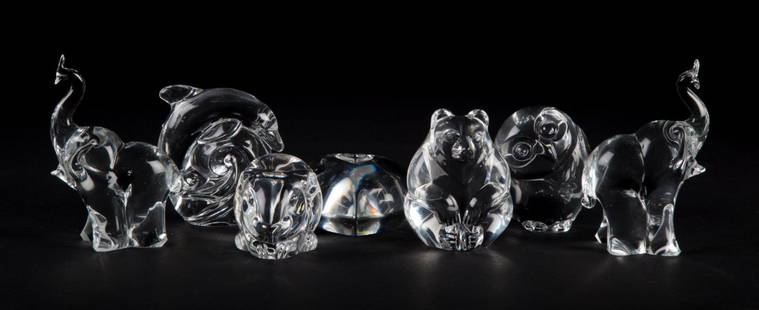 Collection Of Steuben Crystal Animals