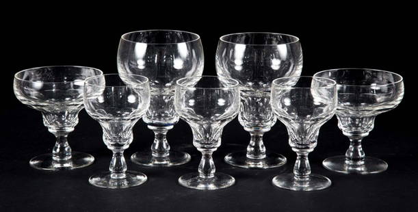 (35) Val St. Lambert Cut Crystal Stemware Service