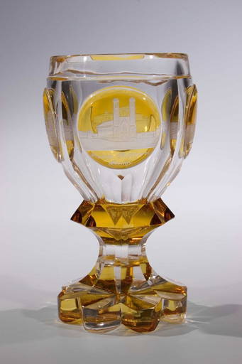 Fussbecher Muenchen Boehmen Glass Beaker Bohemia